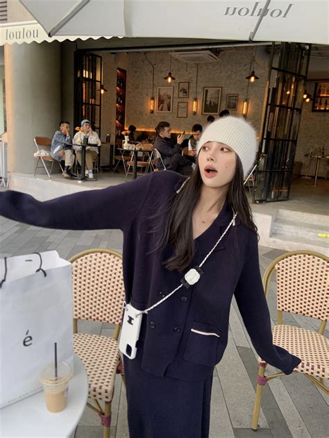 루즈핏 스웨터 자켓 롱스커트 투피스