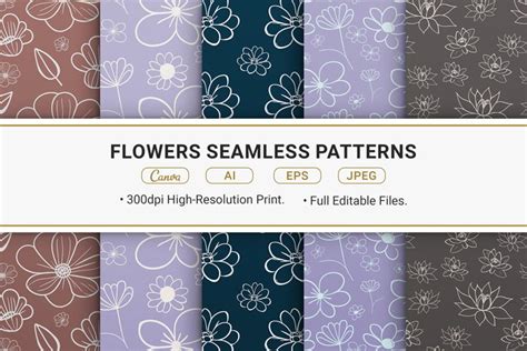 Flowers Seamless Patterns 3341478