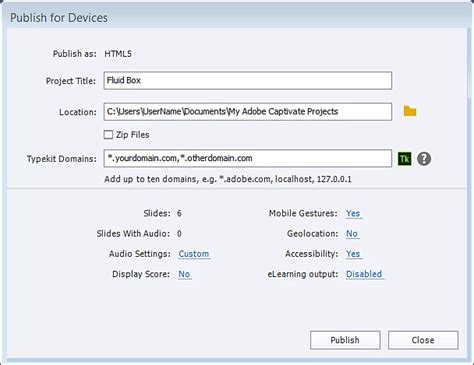 Publish Projects As Html5 Files With Adobe Captivate Classic
