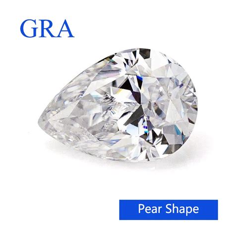 Rare Pear Cut Moissanite Loose Stone Real D Color Vvs1 Lab Grown Super
