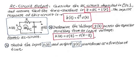Solved RC Circuit Output Consider The RC Cincwit Depcoted Chegg Com