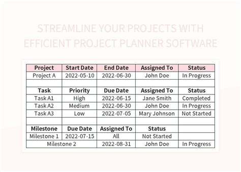 Streamline Your Projects With Efficient Project Planner Software Excel