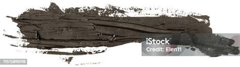 블랙 긴 오일 텍스처 페인트 얼룩 브러쉬 스트로크 손으로 그린 흰색 배경에 고립 0명에 대한 스톡 사진 및 기타 이미지 0명 거친 검은색 Istock
