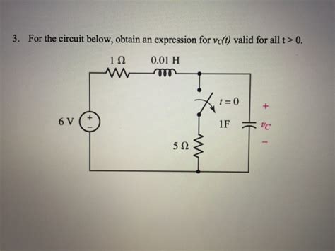 solved for the circuit below obtain an expression for vc t