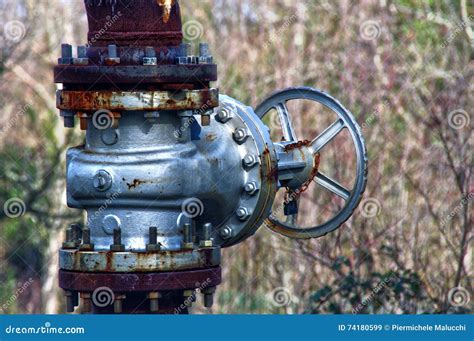 Closing Gas Pipeline With Chain Stock Image Image Of Fuel Hardened