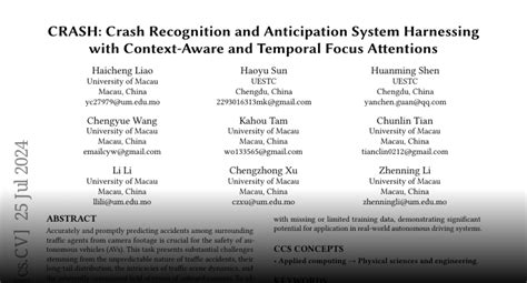 Paper Page Crash Crash Recognition And Anticipation System