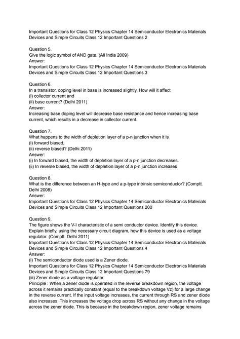Solution Important Questions For Class 12 Physics Chapter 14