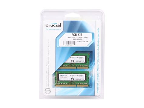Crucial 8gb 2 X 4gb 204 Pin Ddr3 So Dimm Ddr3 1333 Pc3 10600 Laptop