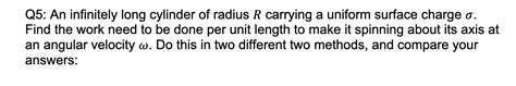 Solved Q5 An Infinitely Long Cylinder Of Radius R Carrying