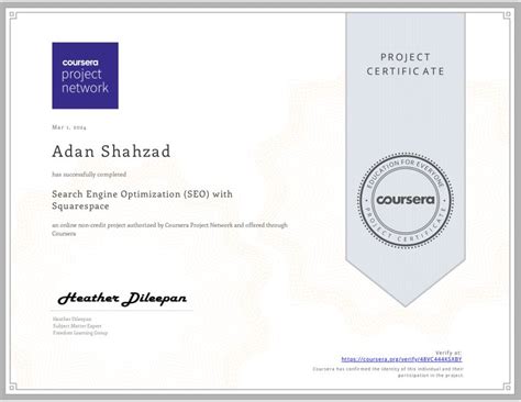 Courseracertification Coursera Certificationachievement Seoexpert Adan Shahzad