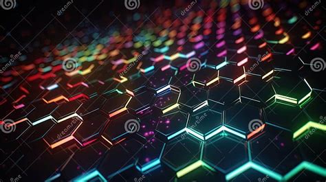 Abstract Background With Hexagonal Tiles Tech Styled Hex Pattern Generated Ai Stock Image