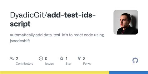 Github Dyadicgitadd Test Ids Script Automatically Add Data Test Ids To React Code Using