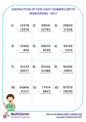Free Subtraction Worksheet With Regrouping 5 Download Free Subtraction Worksheet With
