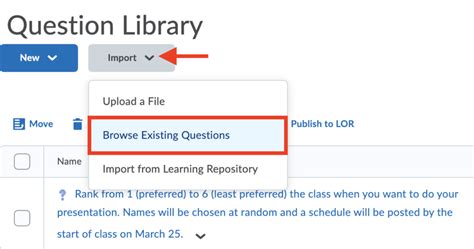 Using The Question Library Brightspace Vanderbilt University
