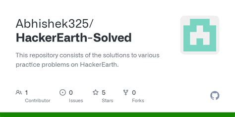 Github Abhishek325hackerearth Solved This Repository Consists Of The Solutions To Various