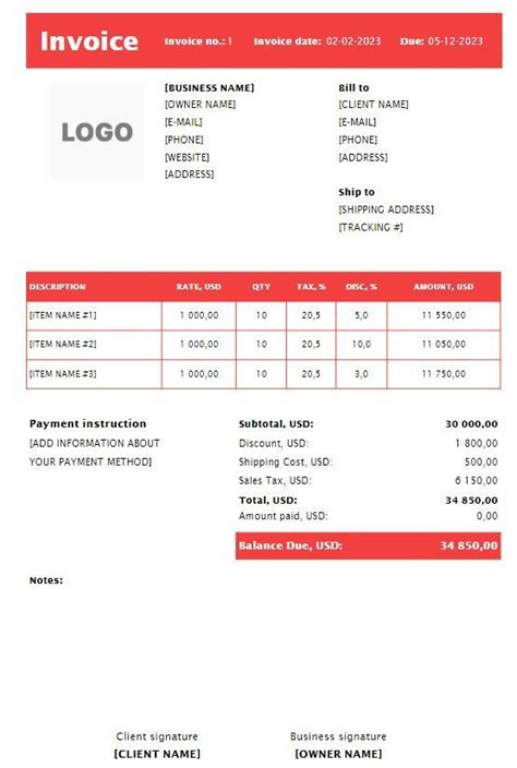 Web Design And Development Invoice Templates Excel Word Pdf