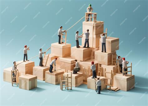 Premium Photo Assembly Line Work On Plain Blue Background