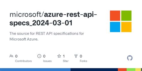 Github Microsoftazure Rest Api Specs2024 03 01 The Source For Rest