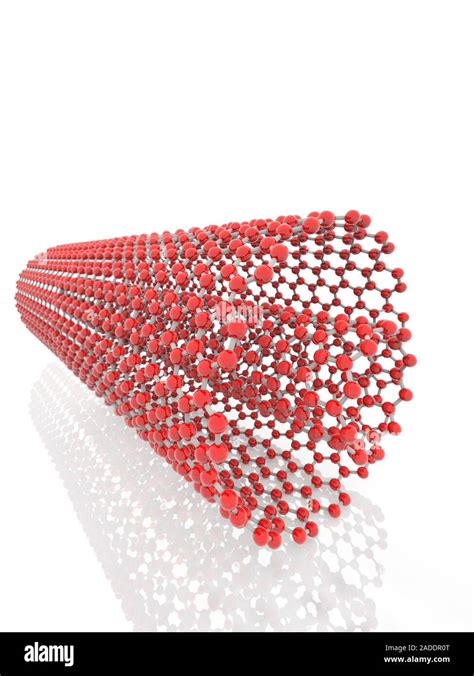 Coaxial Carbon Nanotube Computer Illustration Showing The Molecular Structure Of One Carbon