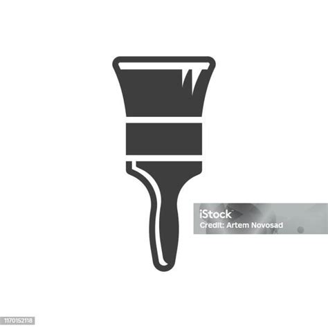브러시 아이콘을 페인트합니다 와이드 브러쉬 흰색 배경의 벡터입니다 가리기에 대한 스톡 벡터 아트 및 기타 이미지 가리기