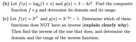 Solved B Let F X Log X And G X X Find The Chegg Com