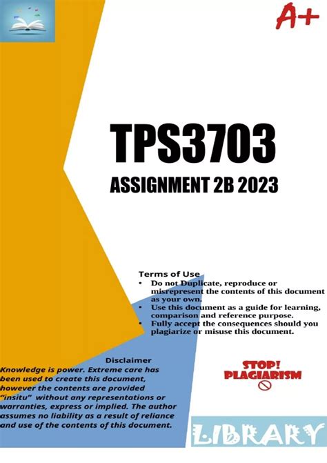 Tps3703 Assignment 2b Complete Answers 2023 876234 Due Date 28