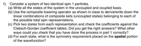Solved 1 Consider A System Of Two Identical Spin 1 Chegg Com