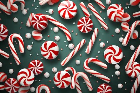 Premium Photo Striped Candy Canes Red And White Background