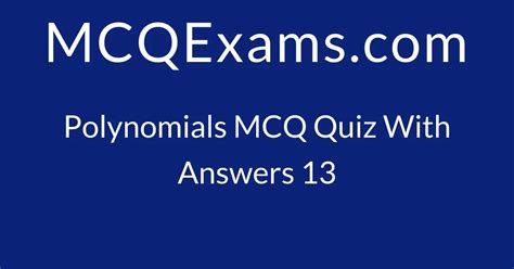 Mcq Questions For Class 9 Maths Polynomials Quiz 13