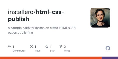 GitHub Installero Html Css Publish A Sample Page For Lesson On Static HTML CSS Pages Publishing