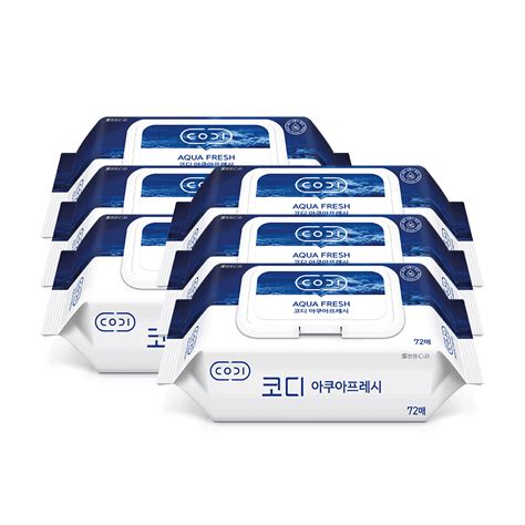 앵콜창고 쌍용 코디 아쿠아 프레시 캡형 물티슈 72매 X 6팩 세트 티몬