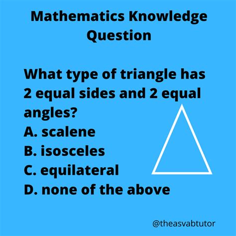 Asvab Mathematics Knowledge Question On Triangles The Asvab Tutor
