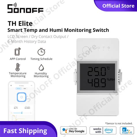 SONOFF TH Elite Smart Temperature And Humidity Monitoring Switch LCD Screen Real Time Monitoring