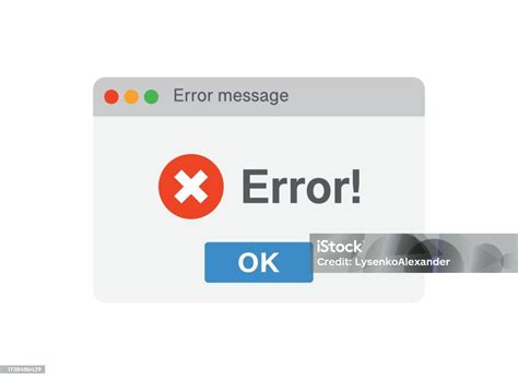 플랫 스타일의 오류 메시지 아이콘입니다 격리된 배경에 있는 컴퓨터 창 경고 벡터 그림 경고 팝업 사인 사업 개념 실수에 대한 스톡 벡터 아트 및 기타 이미지 Istock