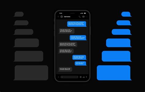 Premium Vector Messenger Ui And Ux Concept With Dark Interface Smart Phone With Messenger Chat