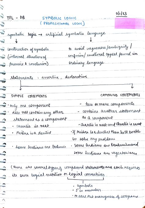 TFL Lecture notes of logic TEL DB SYMßoLIC LOnic PROPOSITloNAL LOMic nnal tauetu o