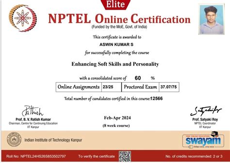Aswin Kumar On Linkedin Hii Connections Iam Happy To Share That I Have Completed Nptel Enhancing