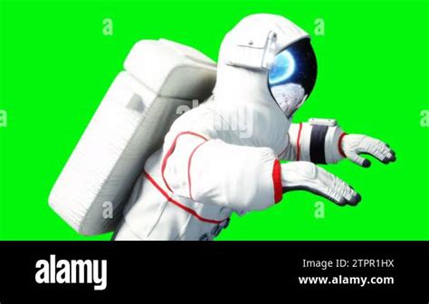 Astronaut Levitation In Space Green Screen Realistic 4k Animation