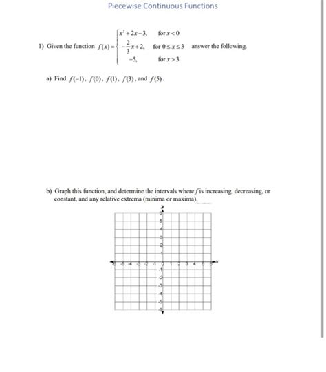 Solved Piecewise Continuous Functions X22x 3 1 Given