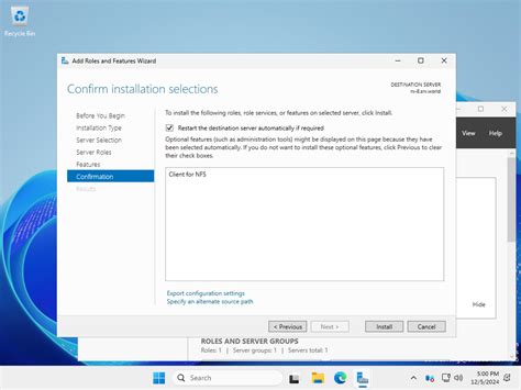Windows Server NFS Server Install NSF Client Server World