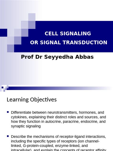 Cell Signaling Pdf Cell Signaling Signal Transduction