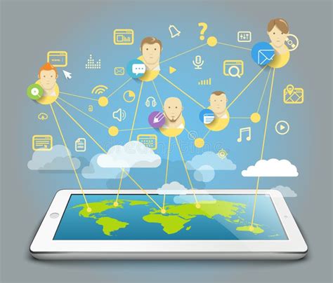 Abstract Scheme Of Modern Computer Network Stock Vector Illustration Of Element People 46047466