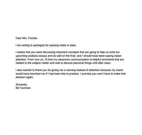 Free 18 Apology Letters To Teacher Sample And Templates In Pdf Word