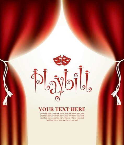 Premium Vector Playbill With Theater Curtain
