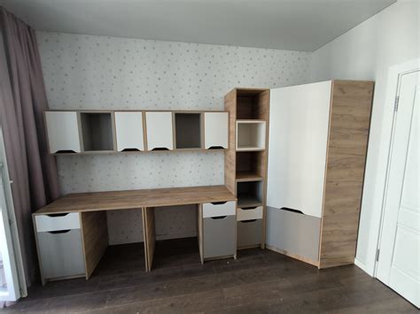 Купить Стол письменный Rich СП 001 Дуб крафт золотой Миндаль Глиняный серый МК Стиль А в Минске