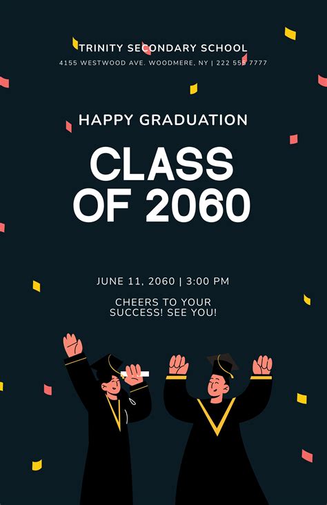 Happy Graduation Poster Template In Illustrator Psd Word Publisher