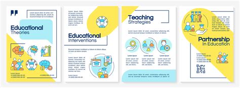 Multicolor Creative Learning Theories Brochure Template Leaflet Design With Thin Linear Icons