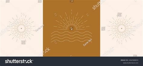 Sun Waves Vector Set Elegant Sunset Stock Vector Royalty Free 2262580833 Shutterstock