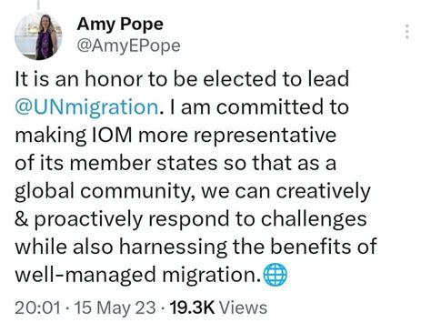 Amy E Pope New Director General Of Iom Un Migration
