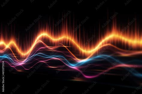 Audio Waveform Abstract Technology Background Blue And Purple Abstract Wireframe Illustration